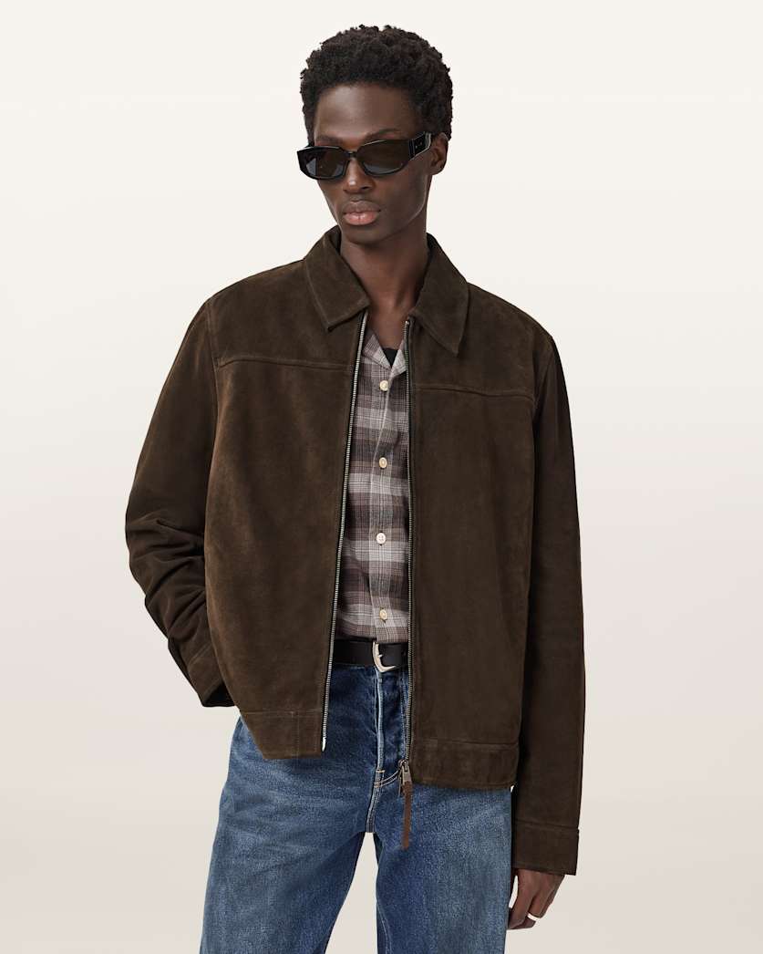 Rhone Suede Jacket COCOA BROWN | ALLSAINTS US